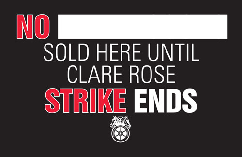 Get Your Clare Rose Boycott Sign - Teamsters